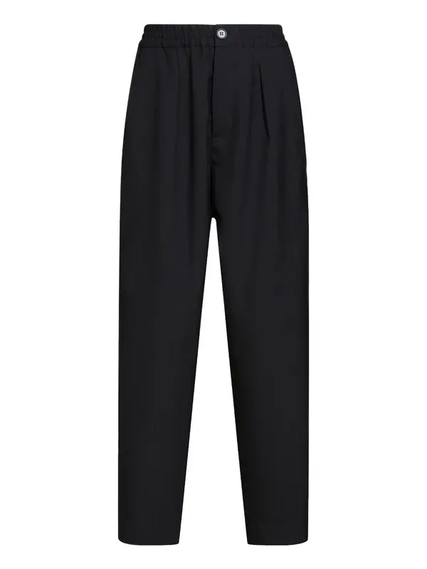 Marni Pleated Wool Trousers - Black