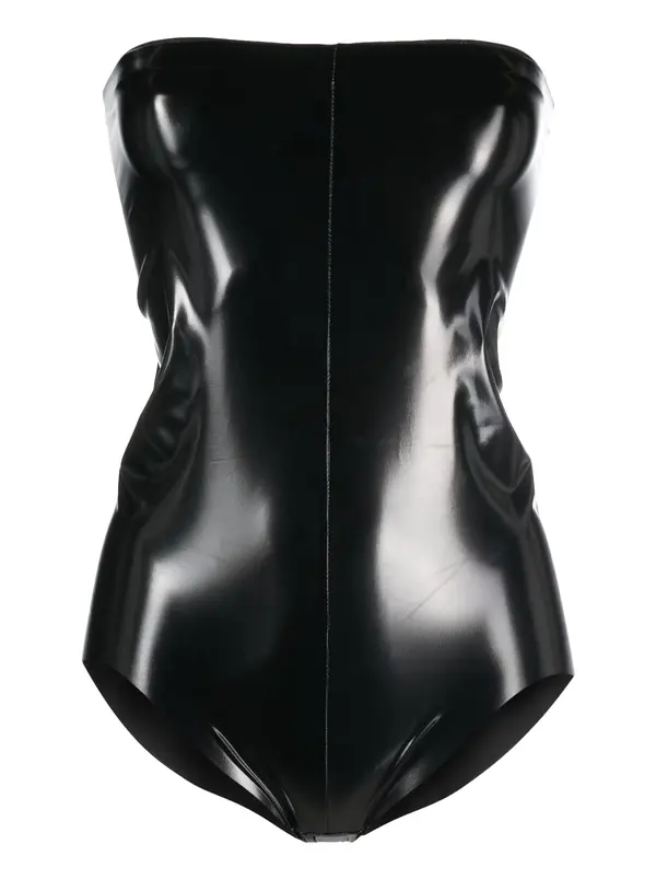 Alchemy Fashions Faux-leather Bodysuit - Black