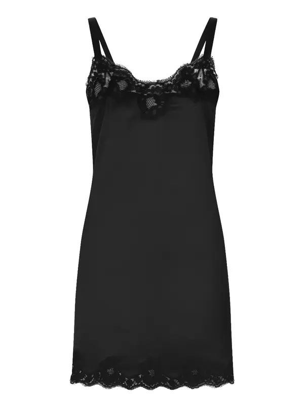 Dolce & Gabbana Lace-detailing Silk-blend Camisole - Black