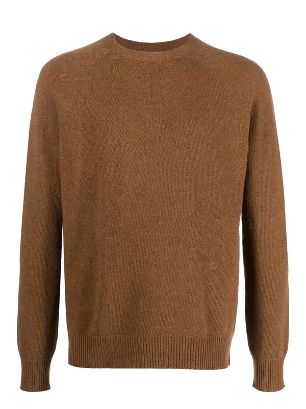 JIL SANDER Fine-knit Wool-cashmere Jumper - Brown