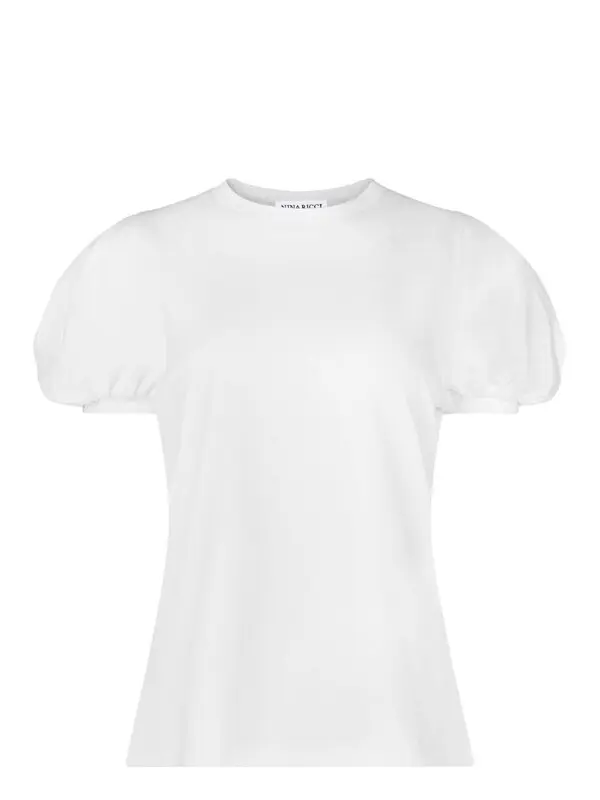 Nina Ricci Puff Sleeve Cotton T-shirt - White