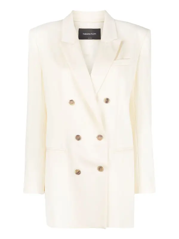 Fabiana Filippi Double-breasted Blazer - White
