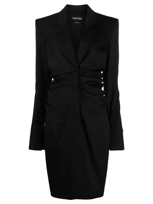 TOM FORD Ruched Tailored Midi Dress - Black
