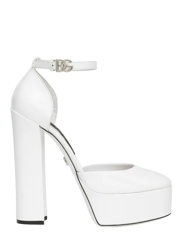Dolce & Gabbana 105mm Platform Pumps - White