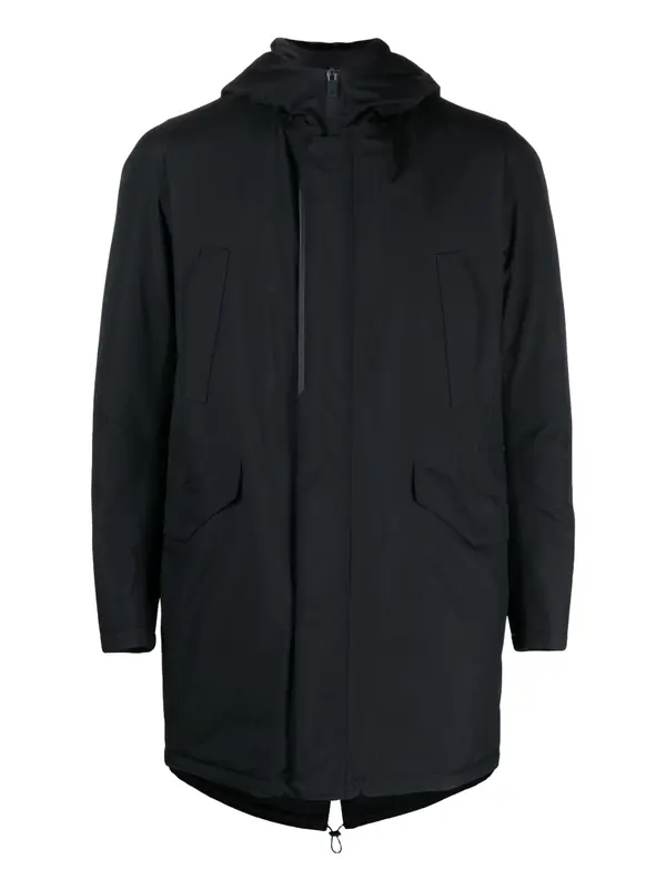 Herno Zip-up Hooded Parka - Black