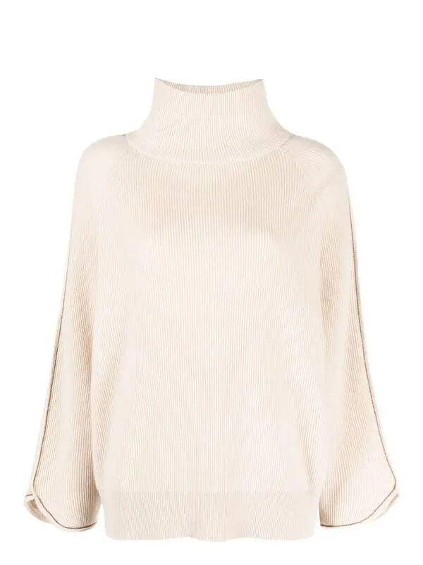 Brunello Cucinelli Monili-detail Cashmere Jumper - Neutrals