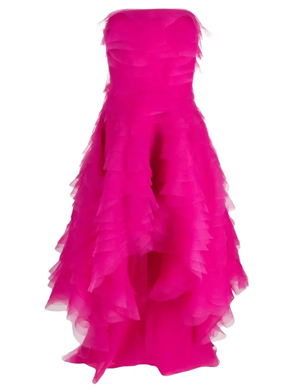 ANA RADU Corset-style Ruffled Maxi Dress - Pink