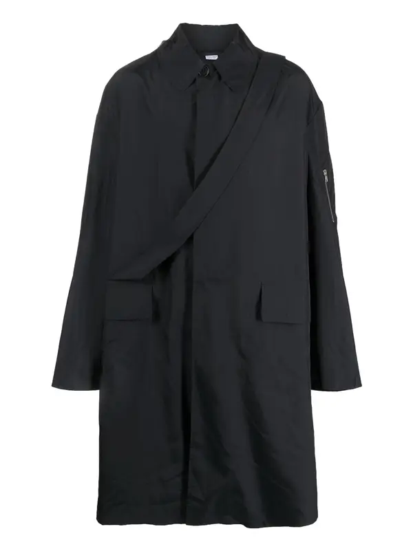 Random Identities Strap-detail Midi Raincoat - Blue