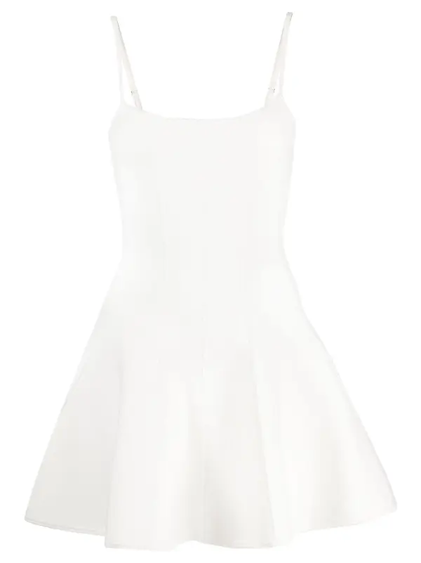 Fleur Du Mal Flared Corset Mini Dress - White