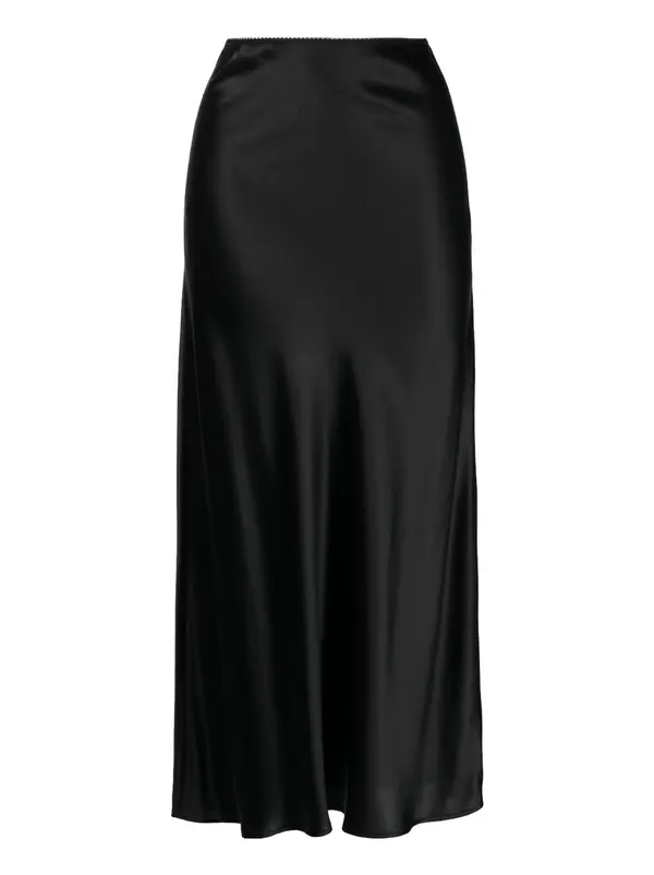 REFORMATION Layla Silk Midi Skirt - Black