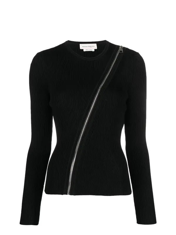 Alexander McQueen Zip-detail Sweatshirt - Black