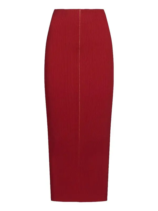 Marni Ribbed Pencil Skirt - Red