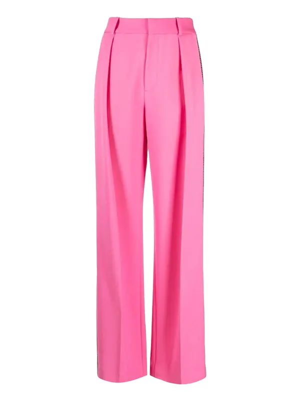 AREA Crystal-embellished Palazzo Trousers - Pink