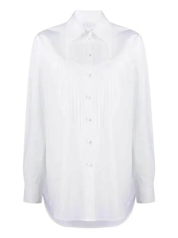 AREA Heart-bib Cotton Shirt - White