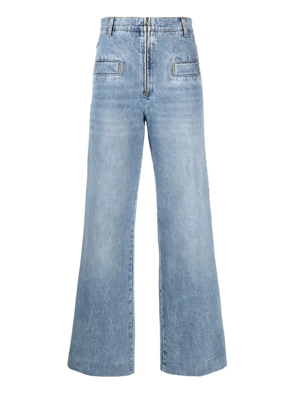 Sandro High-waisted Wide-leg Jeans - Blue
