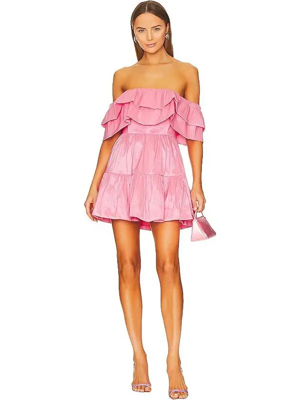 AURETA. Aureta Lyla Mini Dress - Flamingo