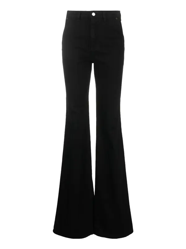 DEL CORE Flared Cotton Trousers - Black