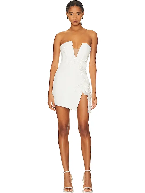 SAU LEE Fleur Mini Dress - White