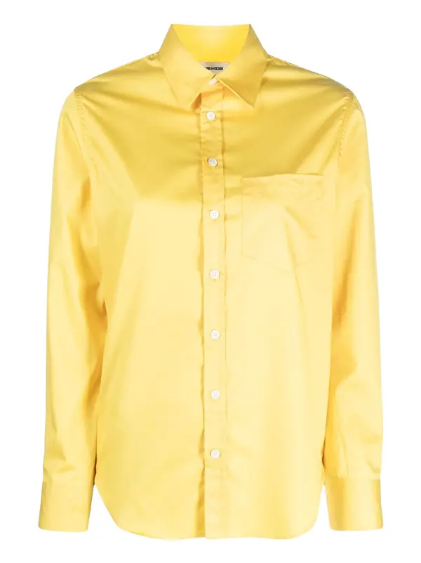 Zadig&Voltaire Taskiz Slogan-embroidered Shirt - Yellow