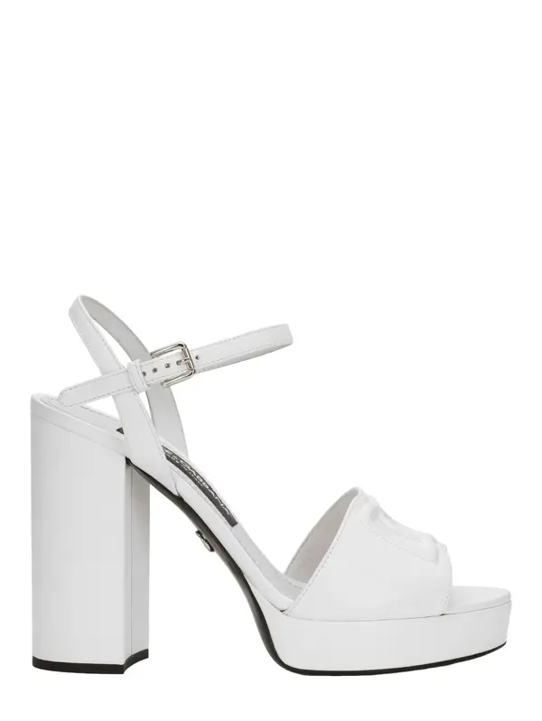 Dolce & Gabbana 85mm Keira Platform Sandals - White