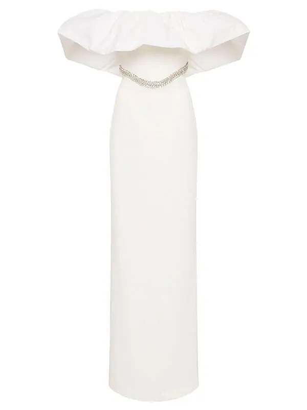 Rebecca Vallance Alpine Ruffle-detail Gown - White