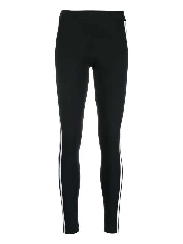 Adidas 3-stripes Stretch-cotton Leggings - Black