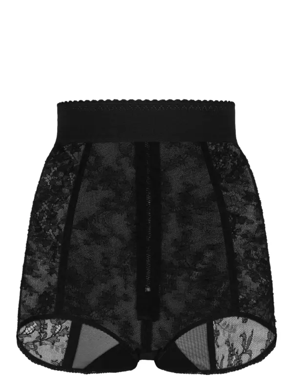 Dolce & Gabbana Lace Detailing High-waist Culotte Briefs - Black