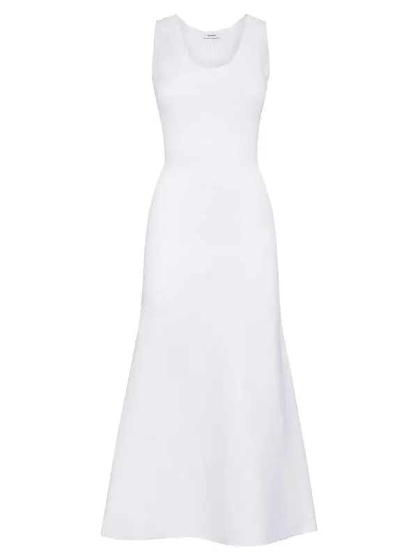 FERRAGAMO Slim-fit Sleeveless Dress - White