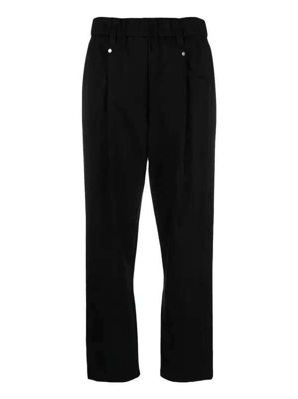 Brunello Cucinelli Cropped Straight-leg Trousers - Black