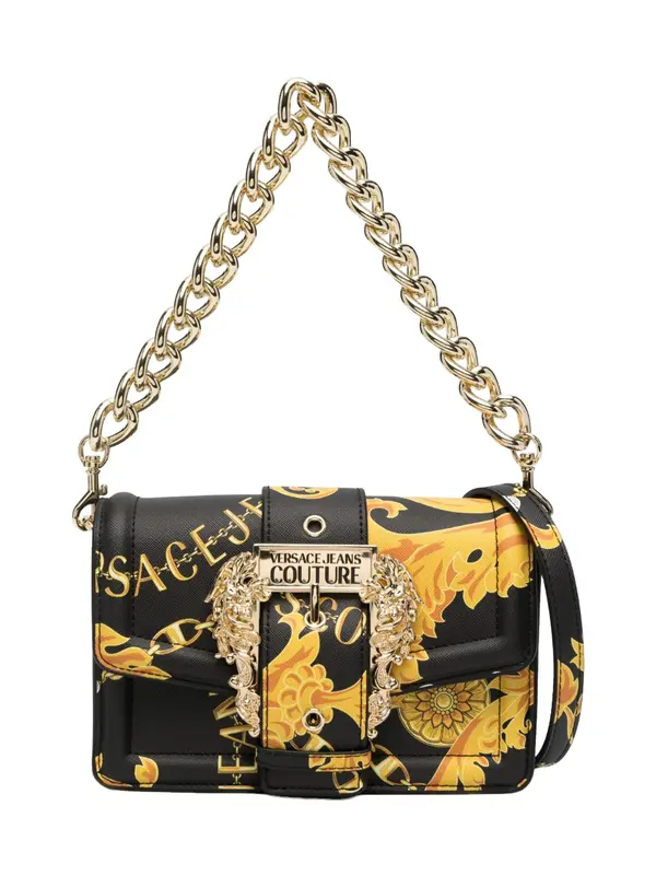 Versace Chain Couture Faux-leather Crossbody Bag - Black