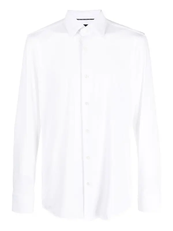 BOSS Pointed-collar Long-sleeve Shirt - White