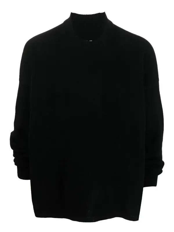 Rick Owens Long-sleeves Fine-knit Sweater - Black