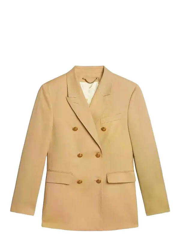 GOLDEN GOOSE Double-breasted Virgin Wool Blazer - Neutrals