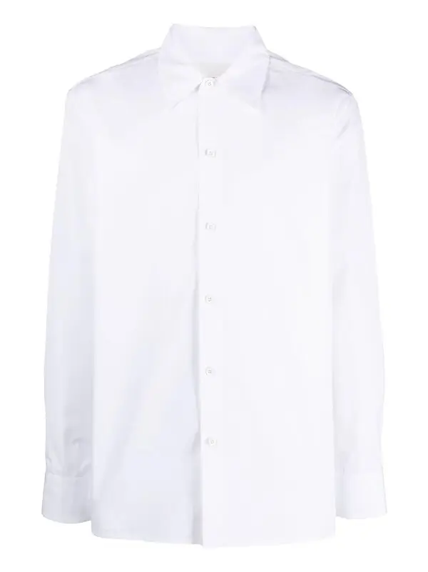 JIL SANDER Pointed-collar Organic-cotton Shirt - White