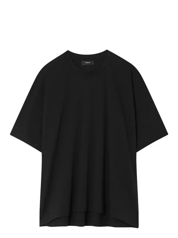 Theory Oversized Cotton-jersey T-shirt - Black