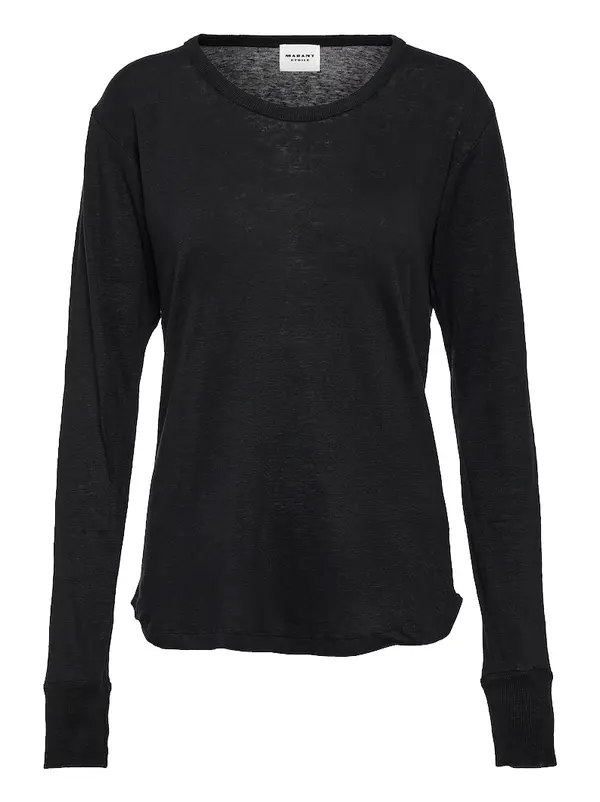 MARANT ETOILE Zeline Linen Top - Black