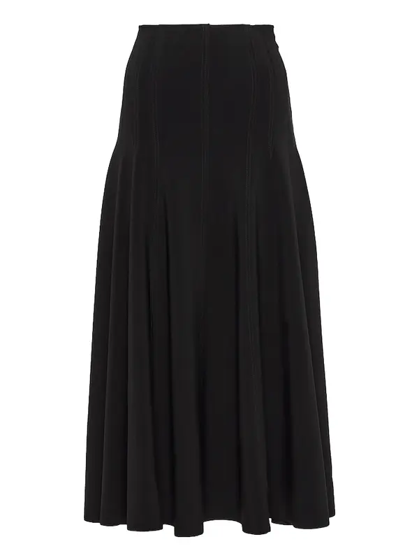 Norma Kamali Grace High-rise Midi Skirt - Black