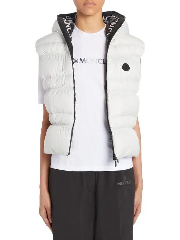 Moncler Weser Hooded Puffer Vest - Ice