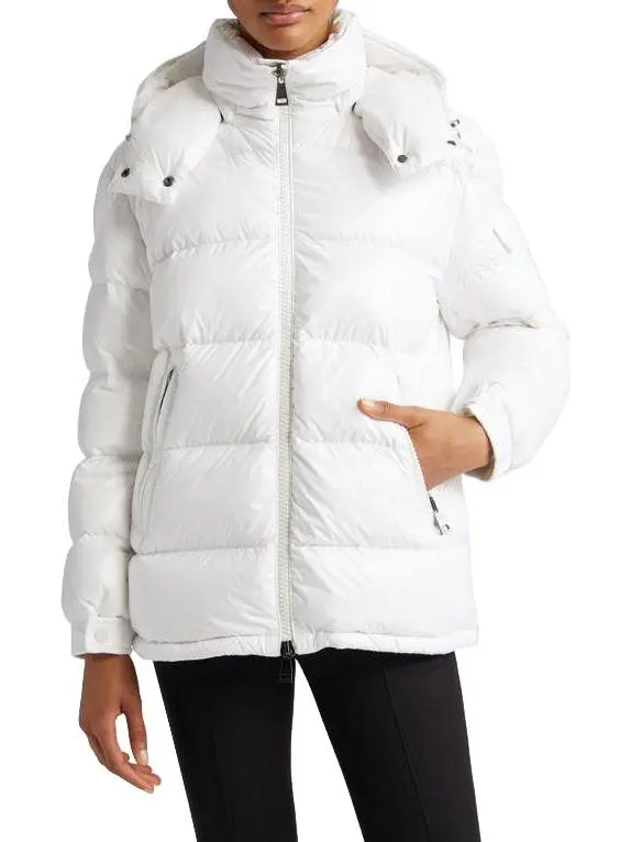 Moncler Maire Hooded Short Down Puffer Jacket - White