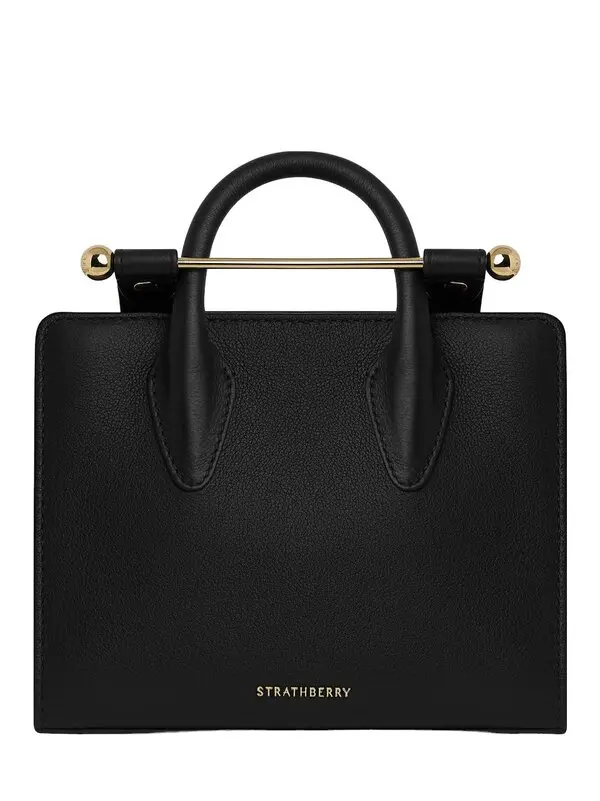 Strathberry Nano Leather Tote - Black