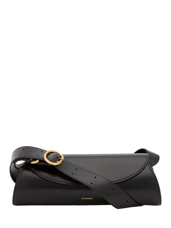 JIL SANDER Cannolo Shoulder Bag - Black