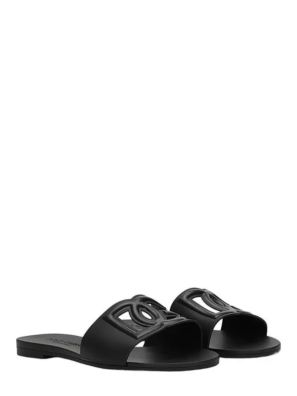 Dolce & Gabbana Logo Pool Slide Sandals - Black