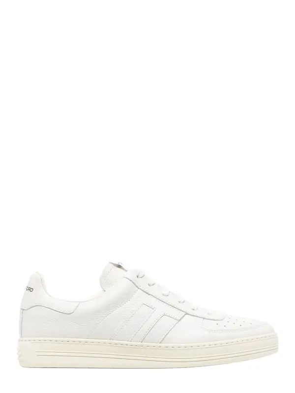 TOM FORD Logo-patch Low-top Leather Sneakers - White