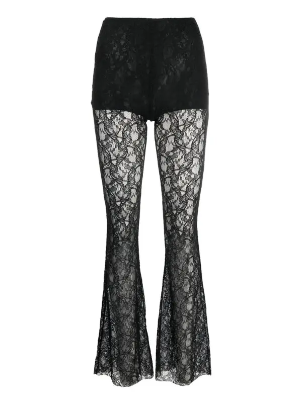 Philosophy Di Lorenzo Serafini Floral Lace Flared Trousers - Black