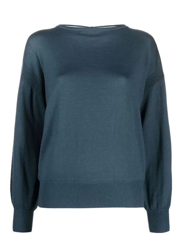 Patrizia Pepe Boat-neck Top - Blue