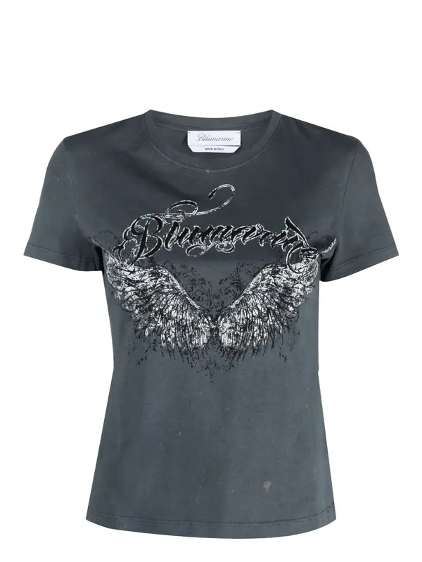 Blumarine Logo-print T-shirt - Black