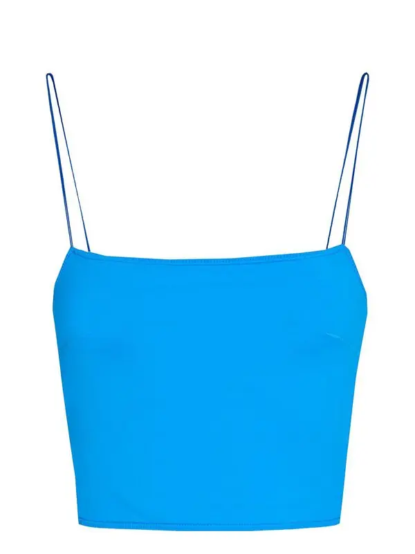 Jacquemus Pomelo Cropped Stretch-jersey Top - Azure