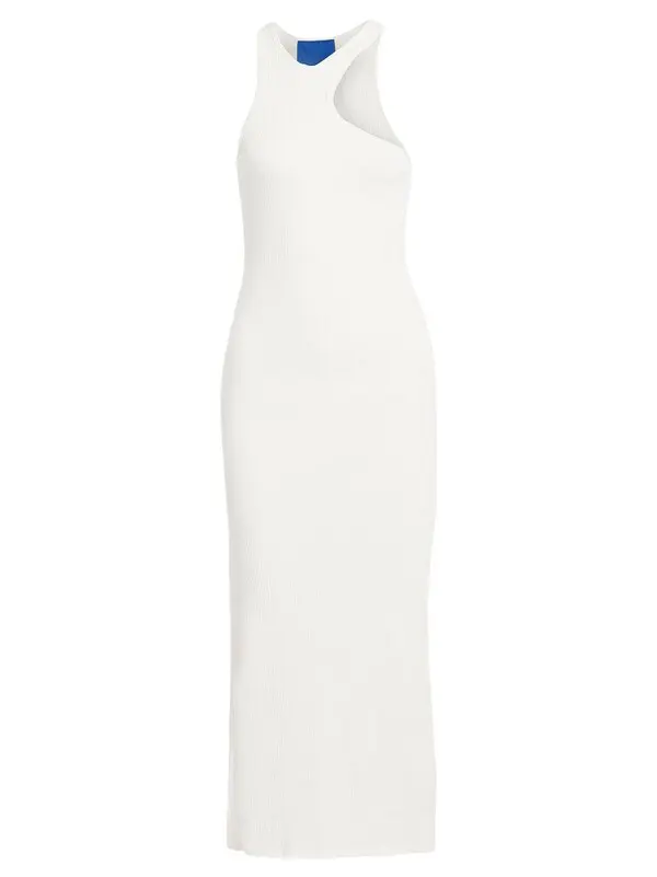 SIMONMILLER Mawga Asymmetric Ribbed Jersey Midi Dress - Ivory