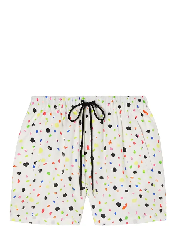 CHRISTOPHER KANE Printed Cotton-poplin Shorts - White