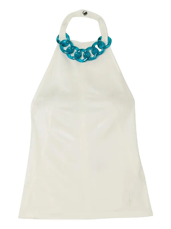 JW Anderson Chain-embellished Halterneck Top - Ivory
